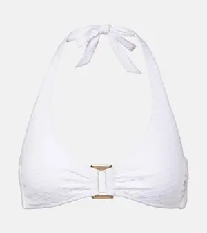 Heidi Klein Milos Halterneck Bikini Top - White