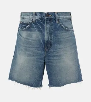 NILI LOTAN Russel Low-Rise Denim Shorts Blue