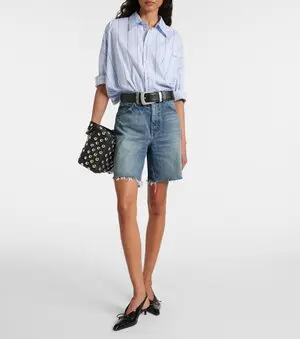 NILI LOTAN Russel Low-rise Denim Shorts