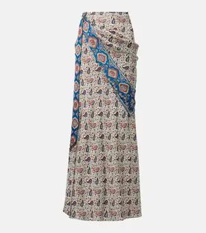 Rabanne Paisley Satin Maxi Skirt - Multicoloured