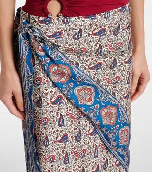 Rabanne Paisley Satin Maxi Skirt