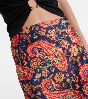 Rabanne Paisley Satin Maxi Skirt