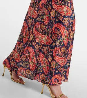 Rabanne Paisley Satin Maxi Skirt