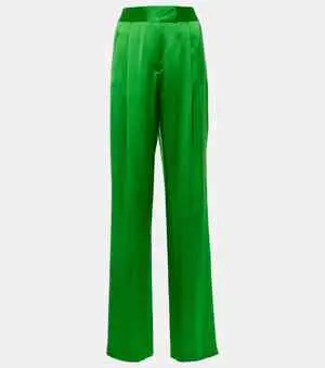 THE SEI Pleated Silk Wide-leg Pants
