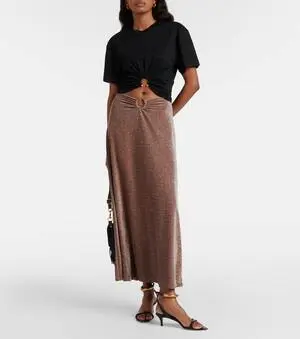 Johanna Ortiz Ring-detail Maxi Skirt - Brown