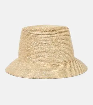 Saint Laurent Maglina Straw Bucket Hat - Neutrals