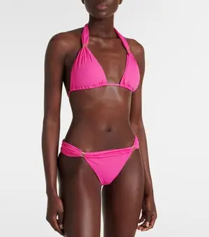 Melissa Odabash Grenada Embellished Bikini Top - Pink