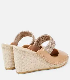 MALONE SOULIERS Siena 70 Leather Espadrille Wedges - Beige
