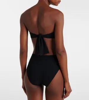 KARLA COLLETTO Tess Ruffled Bandeau Bikini Top - Black
