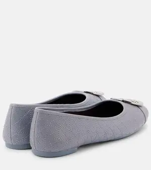 Tory Burch Claire Leather Ballet Flats - Blue