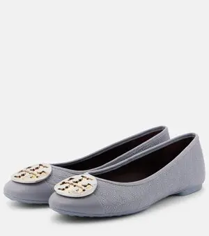 Tory Burch Claire Leather Ballet Flats - Blue