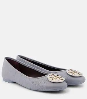 Tory Burch Claire Leather Ballet Flats - Blue