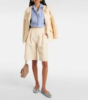 Tory Burch Claire Leather Ballet Flats - Blue