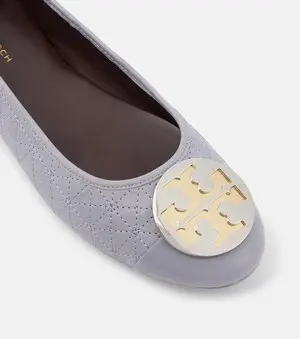 Tory Burch Claire Leather Ballet Flats - Blue