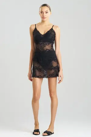Natori Feathers Boudoir Chemise - Black
