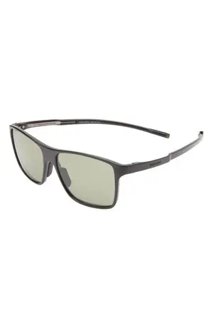 Tag Heuer Bolide Rectangle Sunglasses - Matte Black / Green Polarized