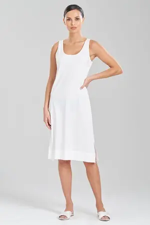 Natori Bliss Essentials Cotton Slip Dress - White