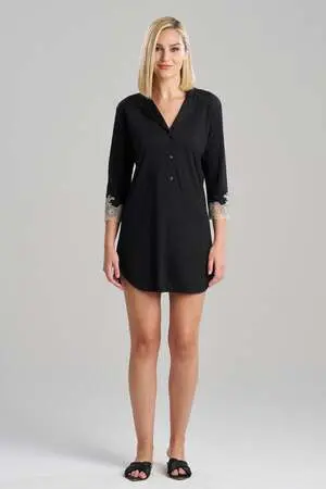 Natori Luxe Shangri-la Tencel Sleepshirt - Black