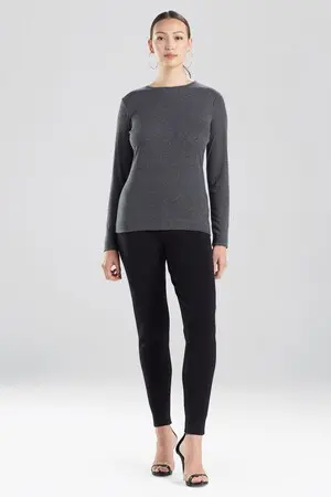 Natori Layering Jersey Long Sleeve Top - Black / White / Pink / Gray