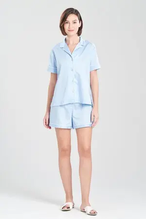 Natori Cotton Sateen Shorts Pj - Blue