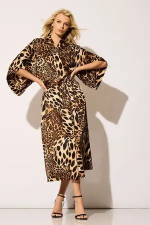 Natori Luxe Leopard Robe - Neutral