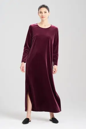 Natori Natalie Velvet Lounger - Burgundy
