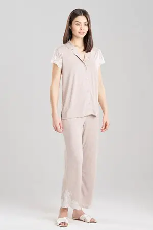 Natori Luxe Shangri-la Tencel Notch Pj - Pink