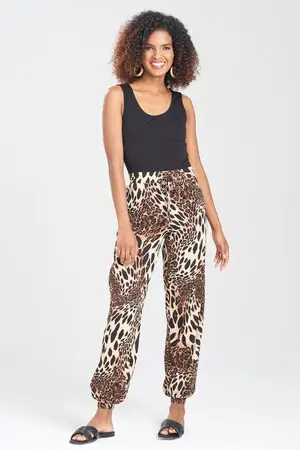 Natori Leopard Cotton Gauze Pants