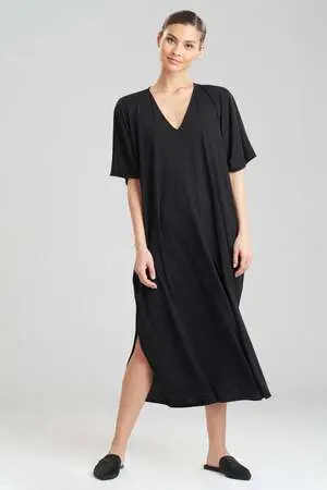 Natori Shangri-La TENCEL Caftan Black