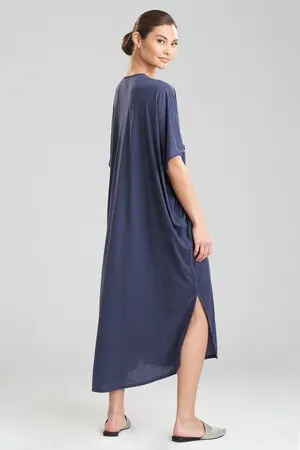 Natori Shangri-la Tencel Caftan - Blue