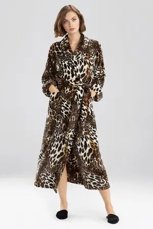 Natori Plush Leopard Robe - Neutral
