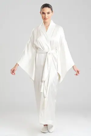 Natori Key Essentials Silk Kimono Robe - White