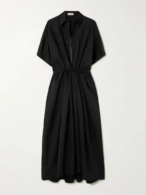Brunello Cucinelli Belted Cotton Poplin Midi Dress