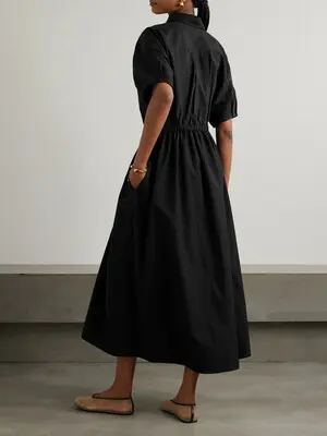 Brunello Cucinelli Belted Cotton Poplin Midi Dress