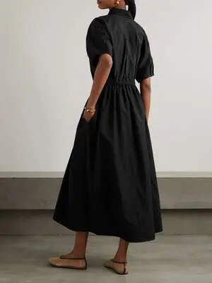 Brunello Cucinelli Belted Cotton Poplin Midi Dress