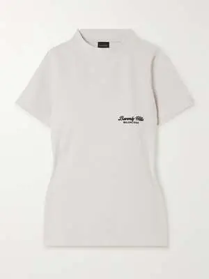 Balenciaga Embroidered Fitted T-shirt - White