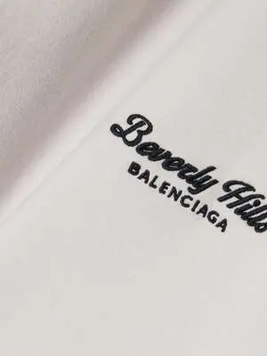 Balenciaga Embroidered Fitted T-shirt - White