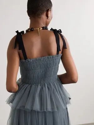 MOLLY GODDARD Lydia Shirred Tulle Top
