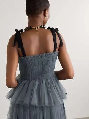 MOLLY GODDARD Lydia Shirred Tulle Top