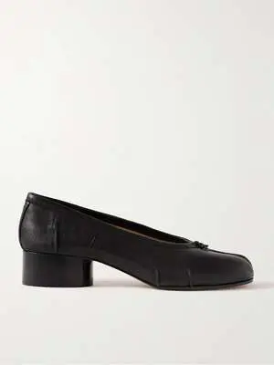 MAISON MARGIELA Tabi Leather Ballerina Pumps - Black