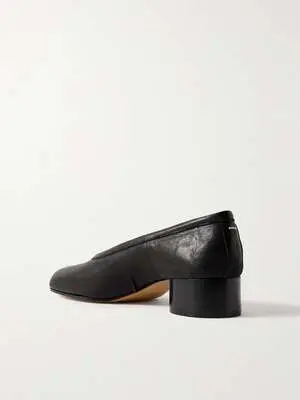 MAISON MARGIELA Tabi Leather Ballerina Pumps - Black