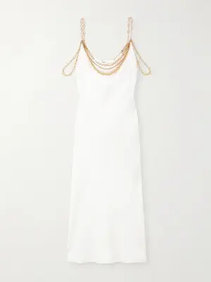 Rabanne Chain-embellished Satin Midi Dress