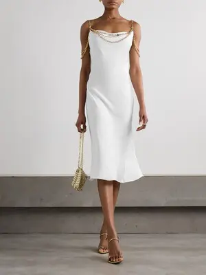 Rabanne Chain-embellished Satin Midi Dress