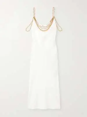 Rabanne Chain-embellished Satin Midi Dress