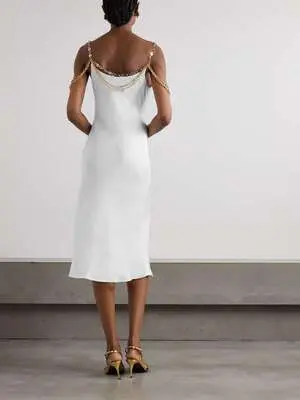 Rabanne Chain-embellished Satin Midi Dress