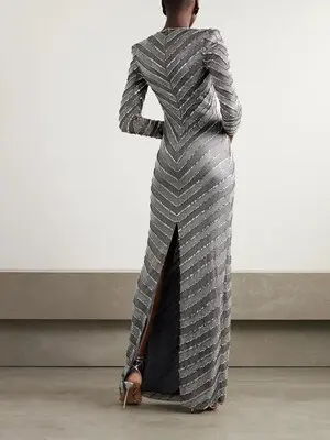 Naeem Khan Crystal-embellished Mesh Gown
