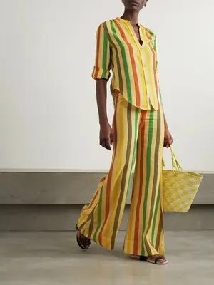 Suzie Kondi Elira Striped Wide-leg Pants