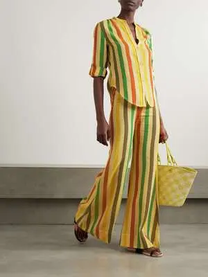 Suzie Kondi Elira Striped Wide-leg Pants