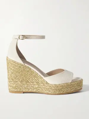STUART WEITZMAN Linen Espadrille Wedge Sandals