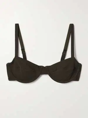 Matteau Stretch Recycled-crepe Underwired Bikini Top - Green